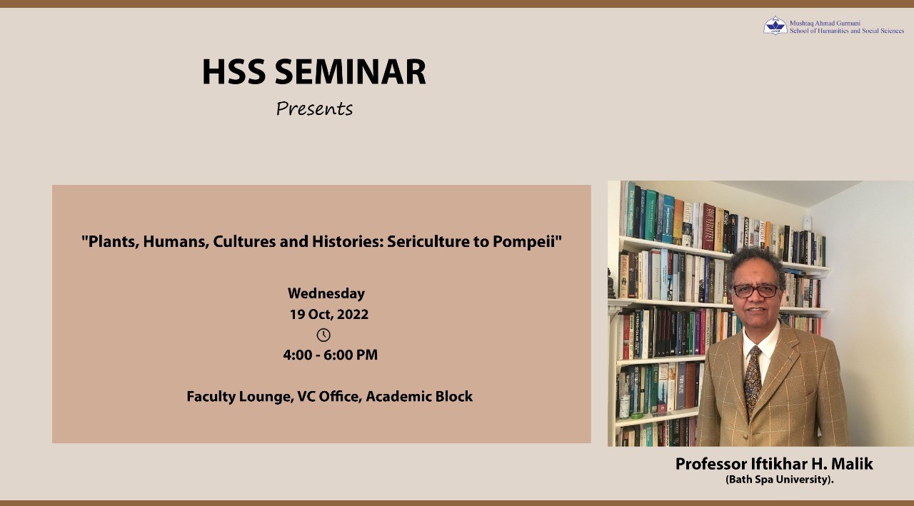 HSS Seminar Series: Plants, Humans, Cultures and Histories: Sericulture ...